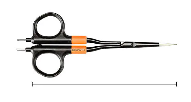 BiZZER Stevens, tijera bipolar, fina, curvada, 145mm